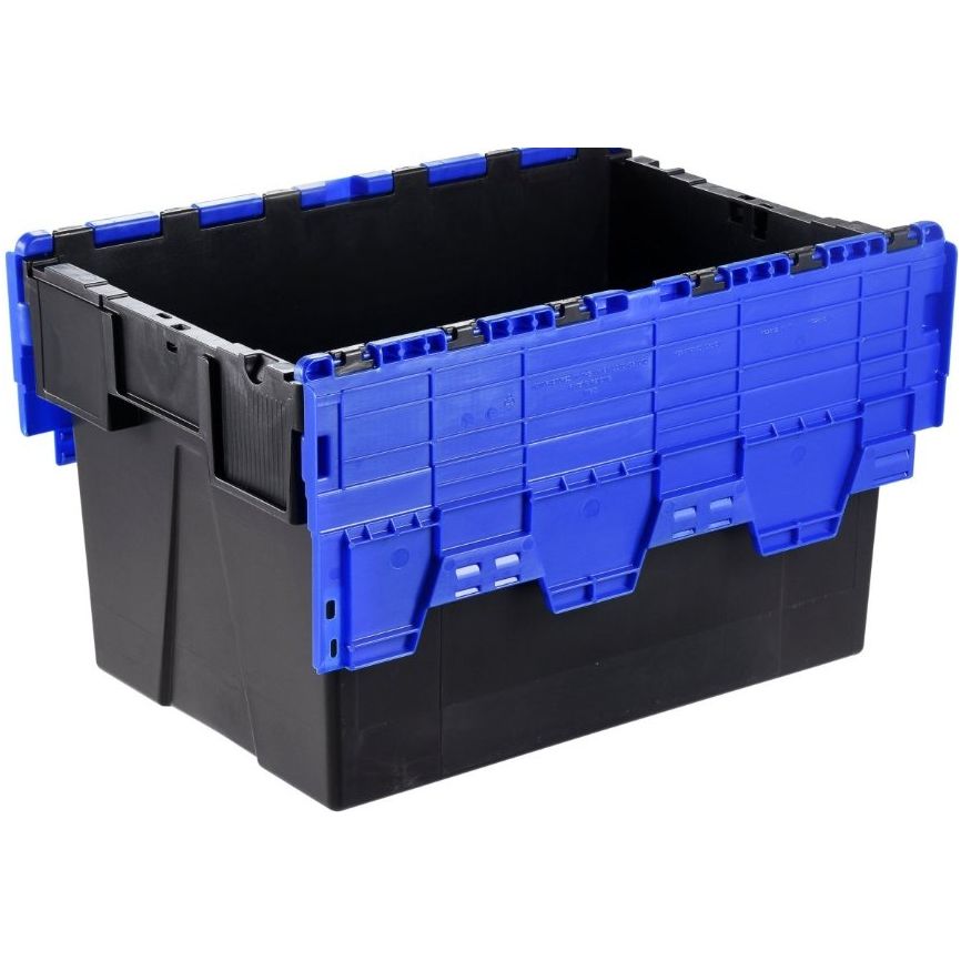 Attached Lid Euro Storage Container With Coloured Lids — UK Pallet Racking