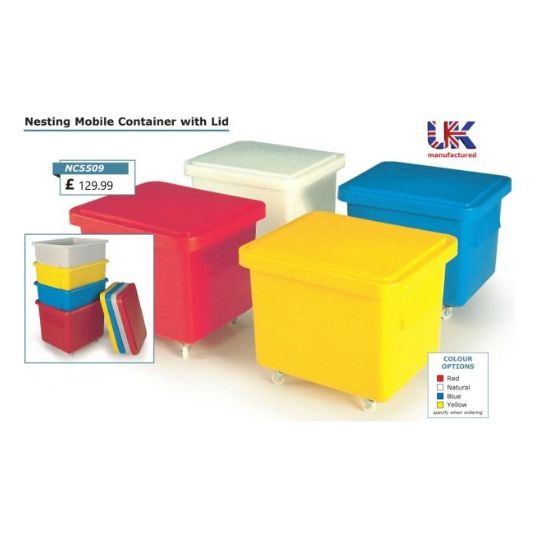 Nesting Mobile Container With Lid — UK Pallet Racking